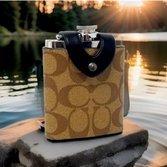 Coach | Accessories | Coach Flask New Khaki Signature C Coated Canvas ...